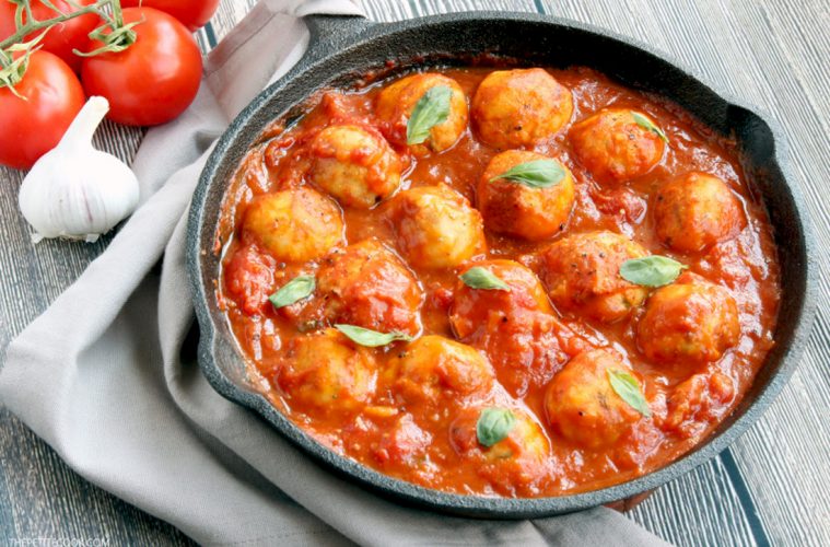 Sicilian Cod Meatballs with Tomato Sauce