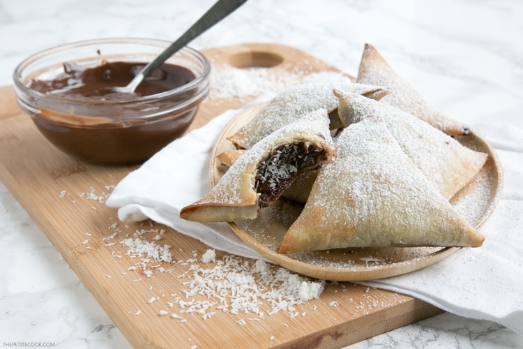 4-Ingredient Nutella and Coconut Samosas - The Petite Cook