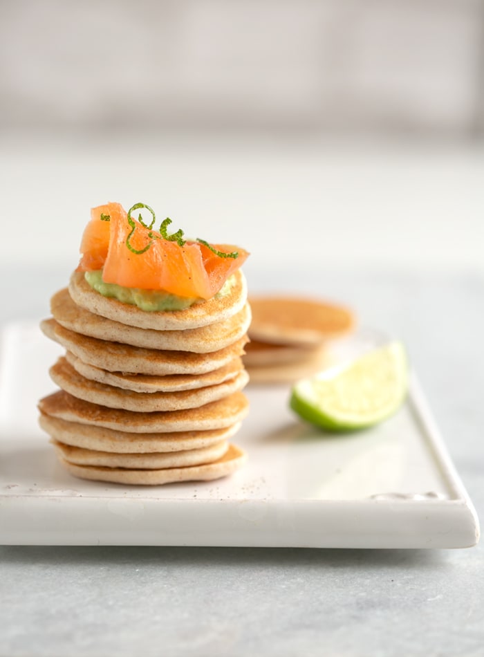 Gluten-free Blini with Avocado Cream and Salmon - The Petite Cook™
