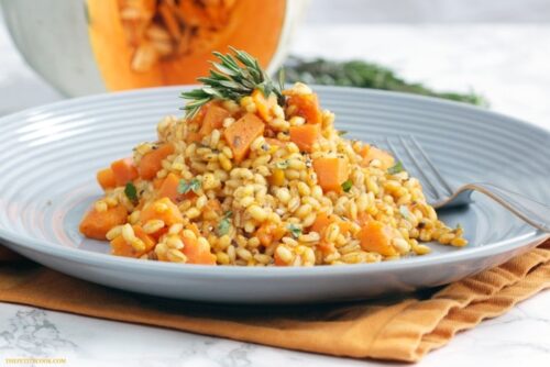 One-Pot Barley Risotto with Pumpkin - The Petite Cook™