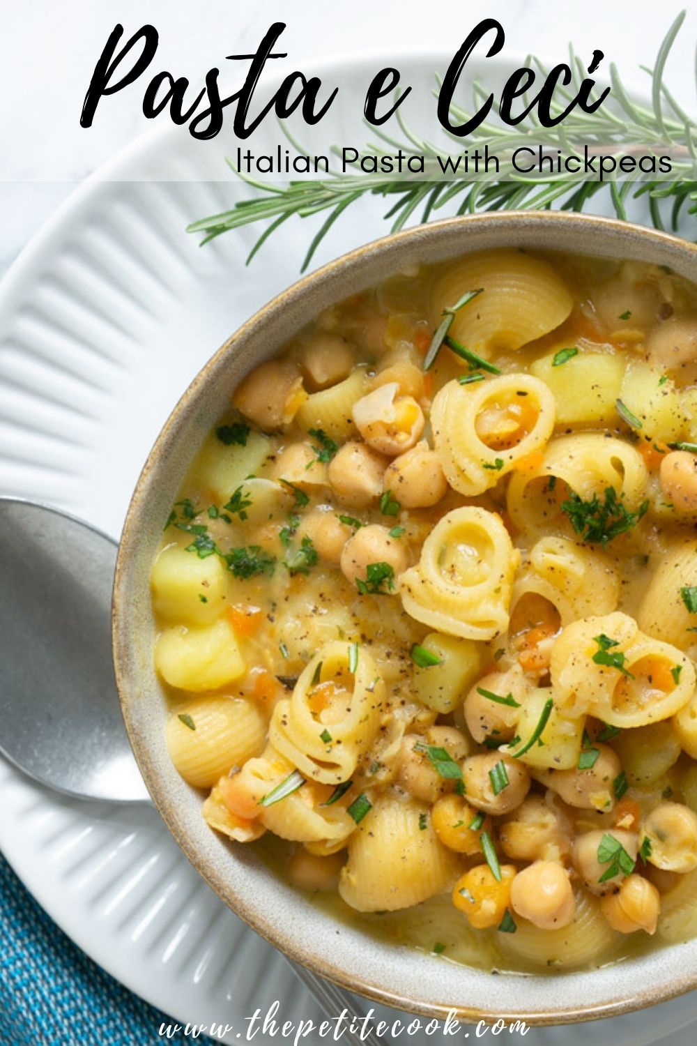 Italian Chickpea Soup (Pasta e ceci) - The Petite Cook™
